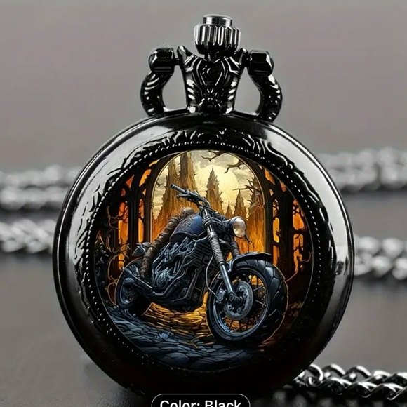 Accessories | Vintageinspired Pocket Watch Featuring Motorcycle Design ...